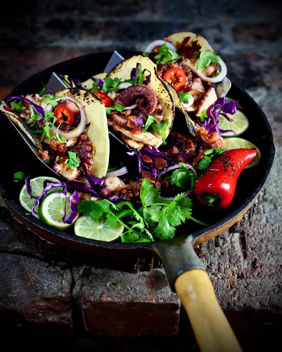 Octopus Tacos with Bacon - Taste With The Eyes