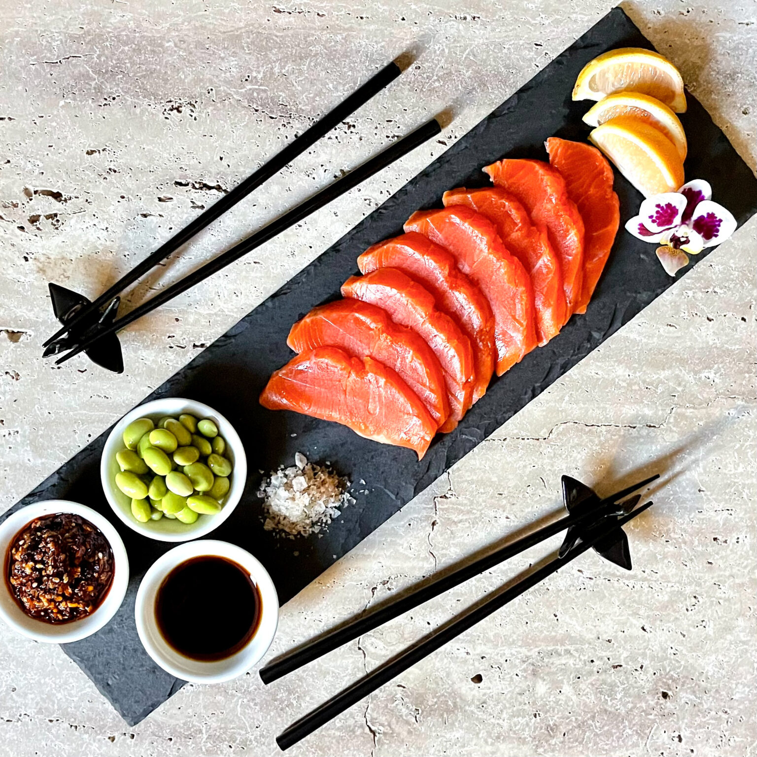 Salmon Sashimi, Dry Ice Display - Taste With The Eyes