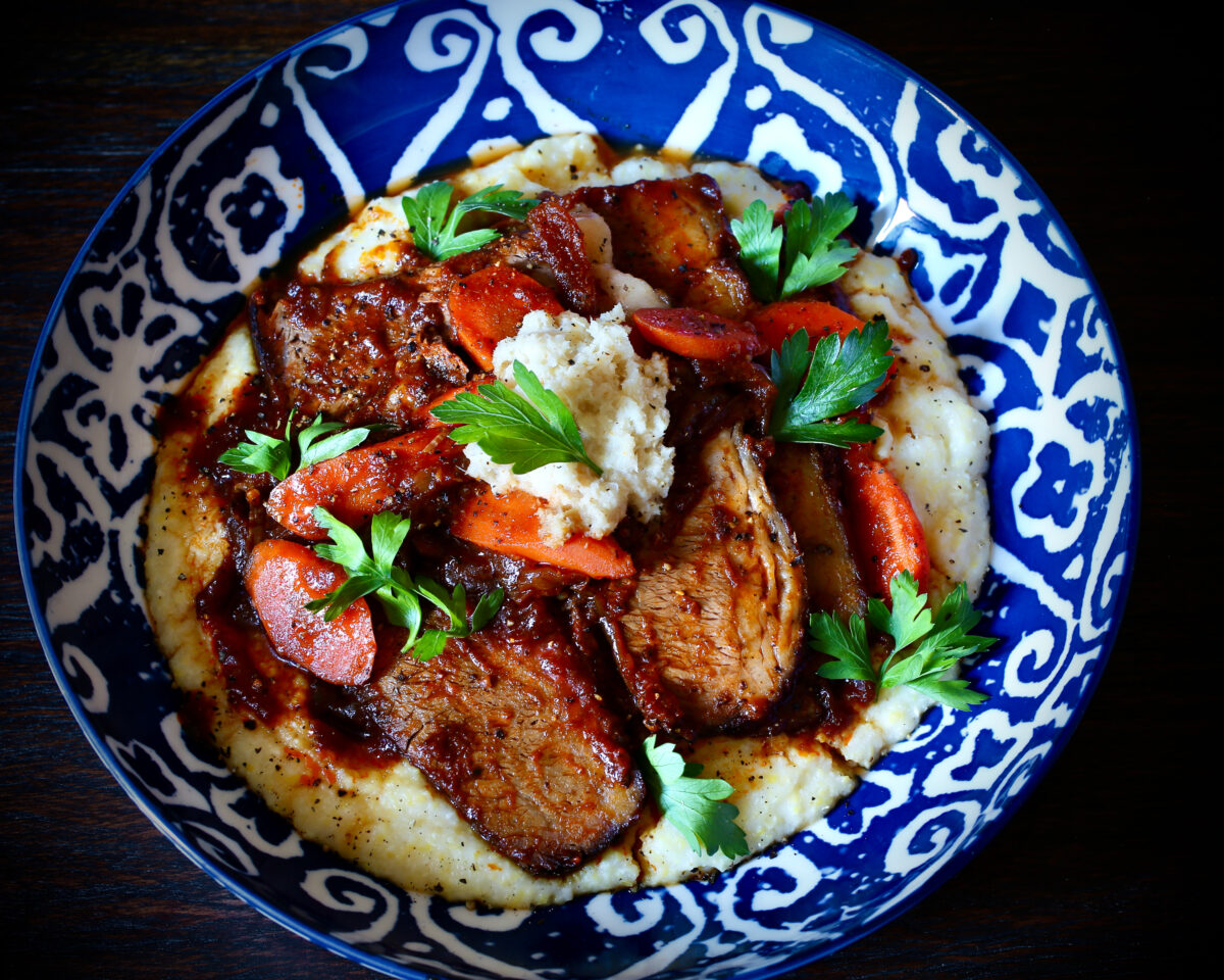 Brisket, Horseradish Polenta - Taste With The Eyes