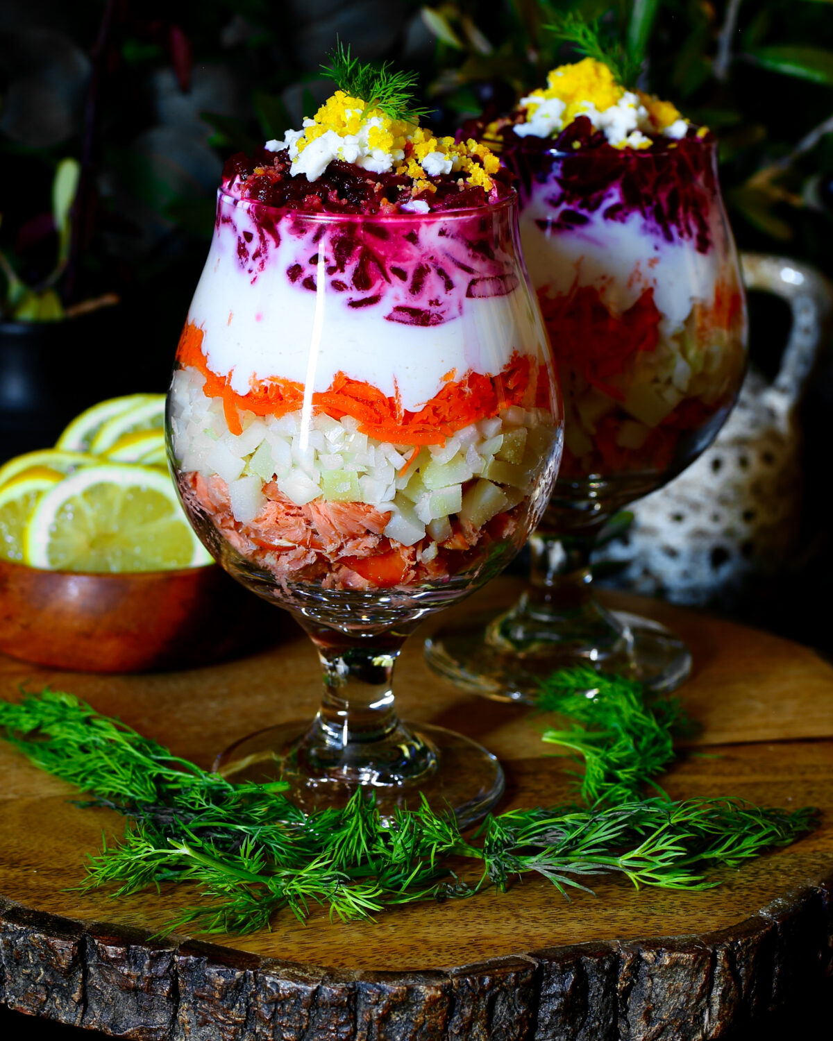 Russian Shuba Salad Verrines - Taste With The Eyes