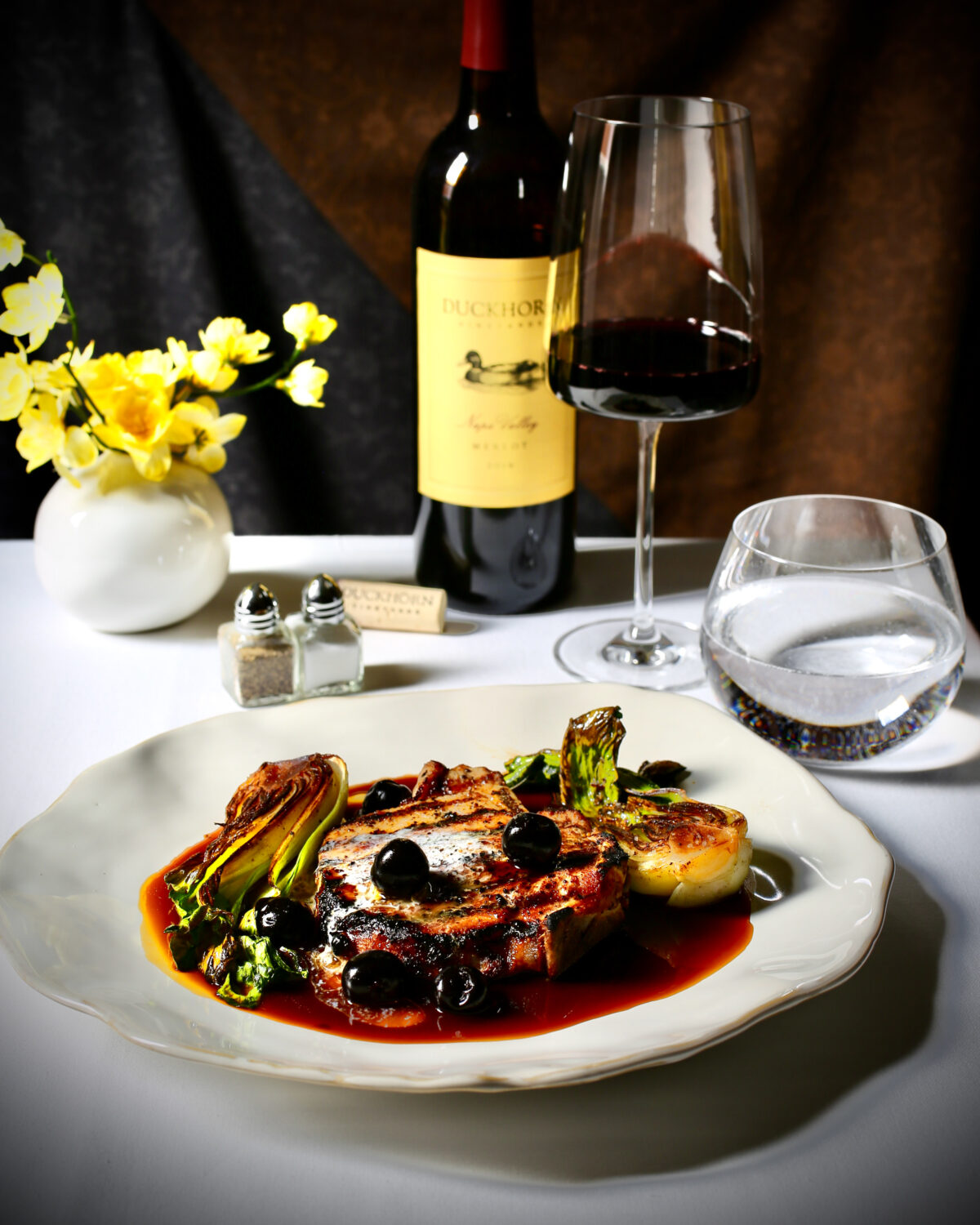 Grilled Pork Chop, Luxardo Cherry Demi-Glace - Taste With The Eyes